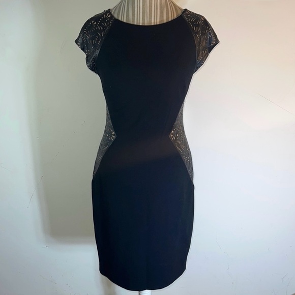 Cache | Dresses | Cache Black Lazed Cut Sheath Dress | Poshmark